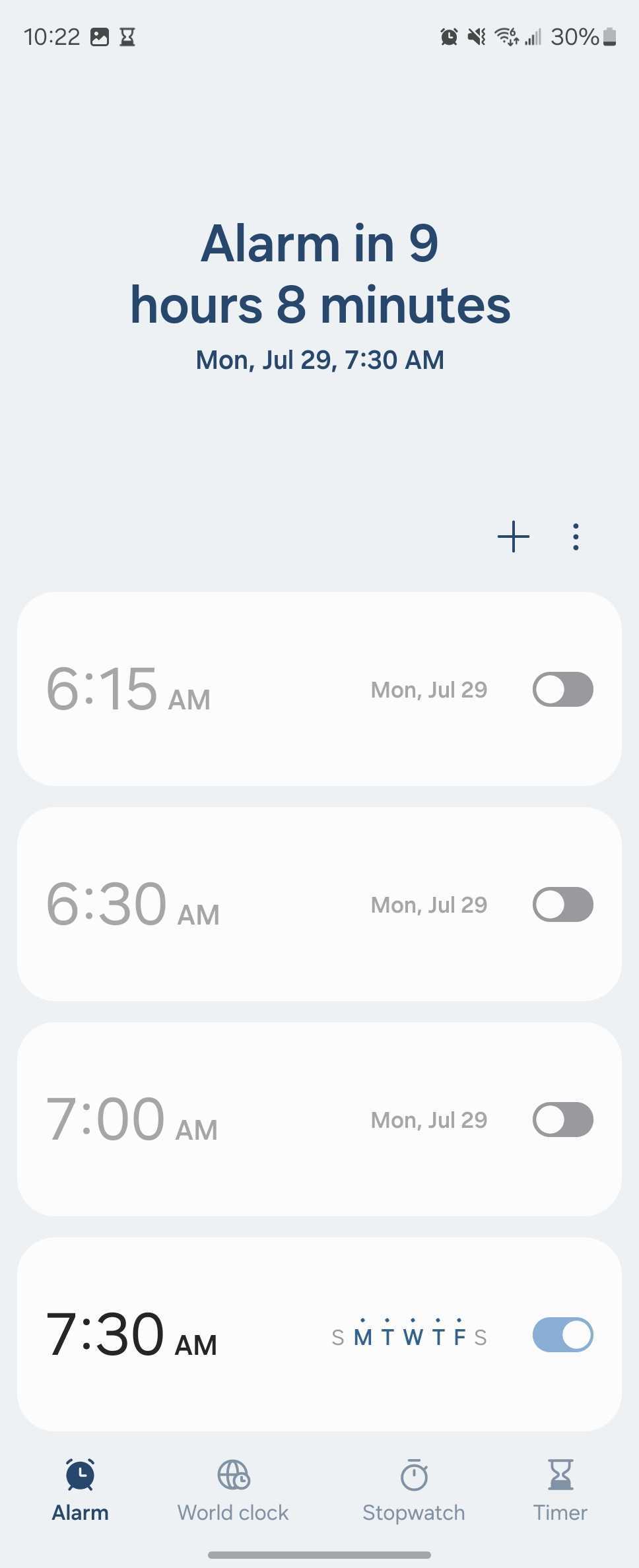 Samsung Clock update provides a preview of One UI 7 widgets