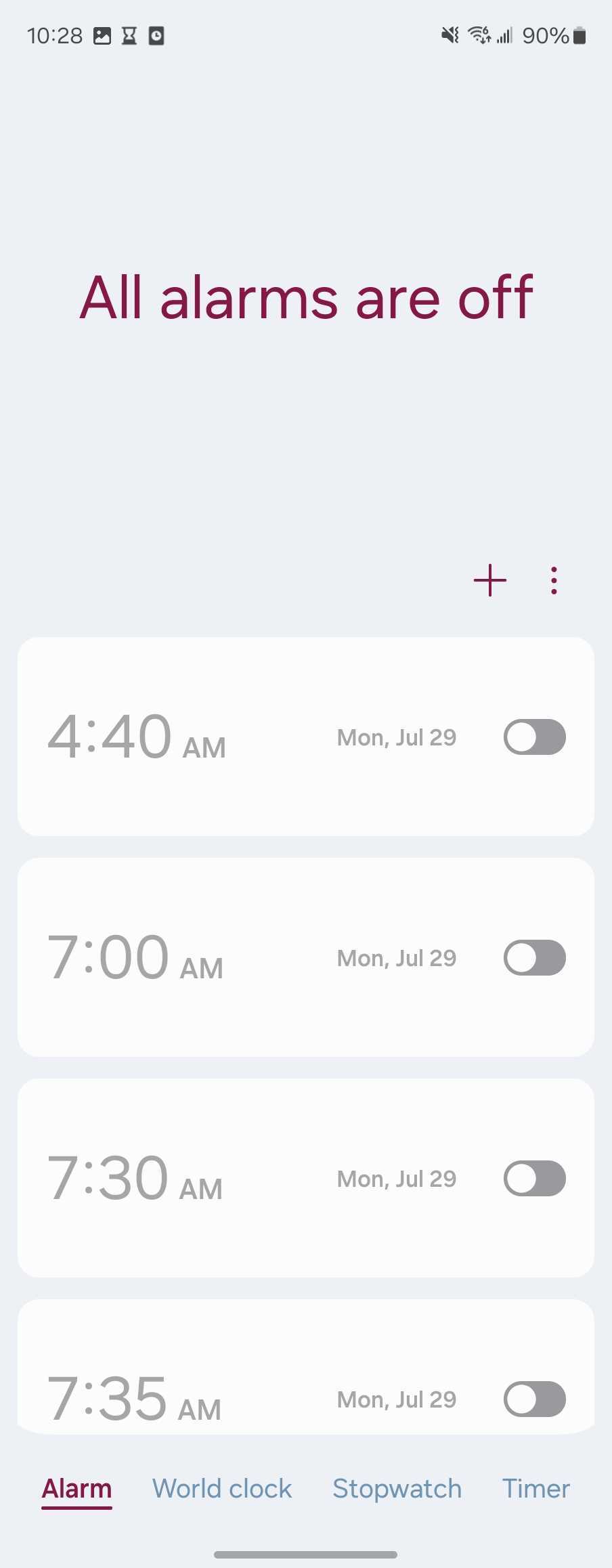 Samsung Clock update provides a preview of One UI 7 widgets
