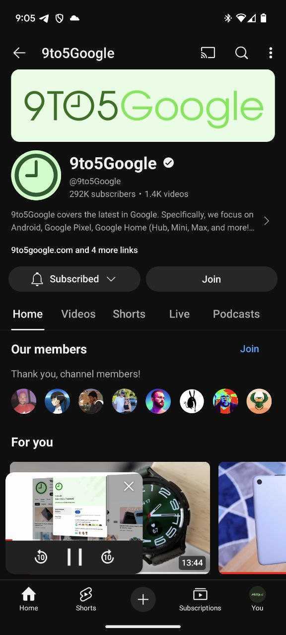 YouTube app miniplayer redesign works like picture-in-picture