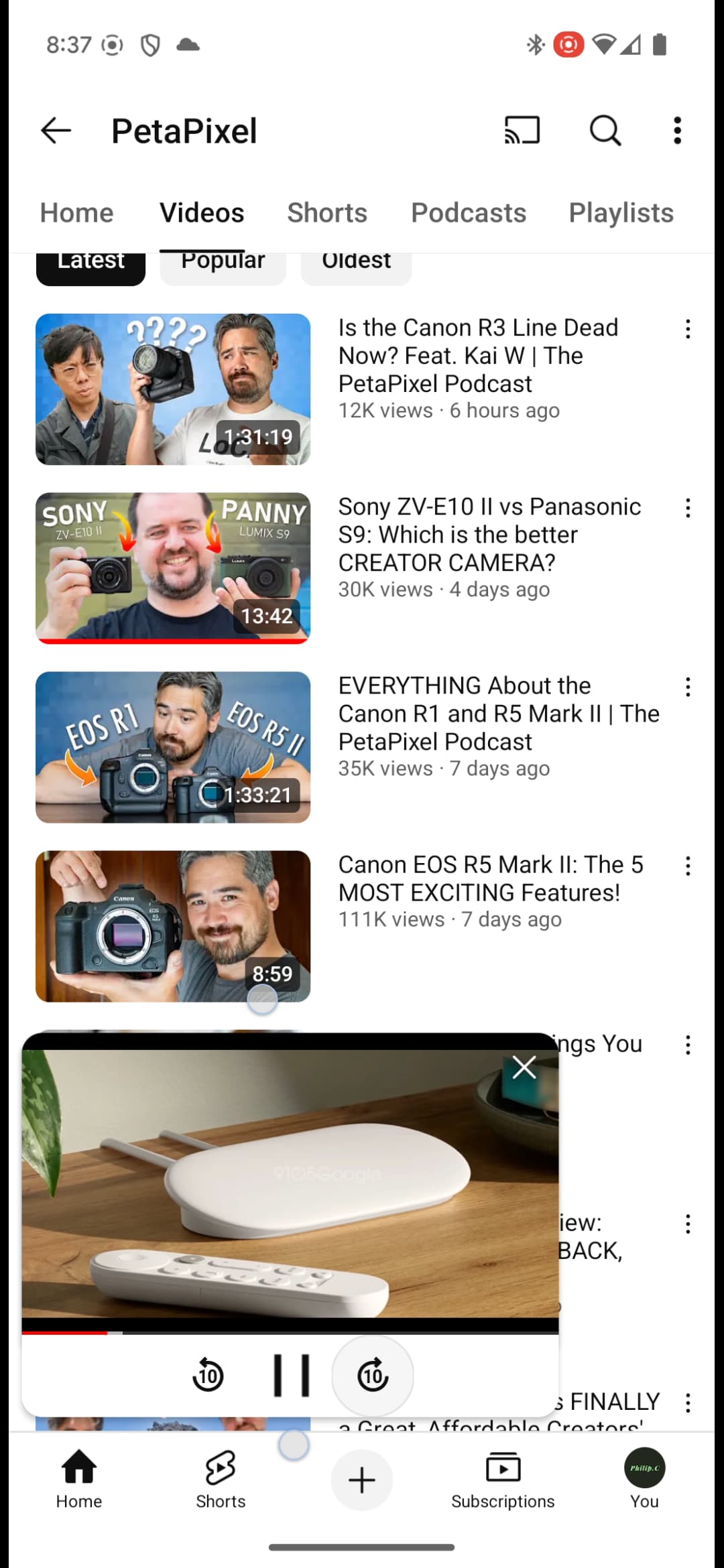 YouTube app miniplayer redesign works like picture-in-picture