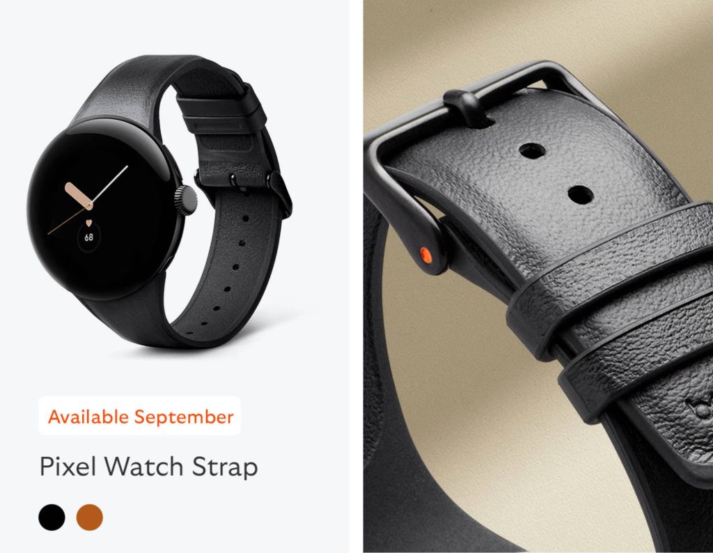 인증된 타사 가죽 스트랩이 Pixel Watch 3와 함께 제공됩니다.