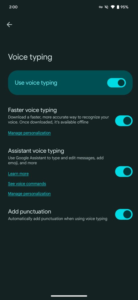 Gboard’s Assistant voice typing on Pixel is now ‘Advanced features’