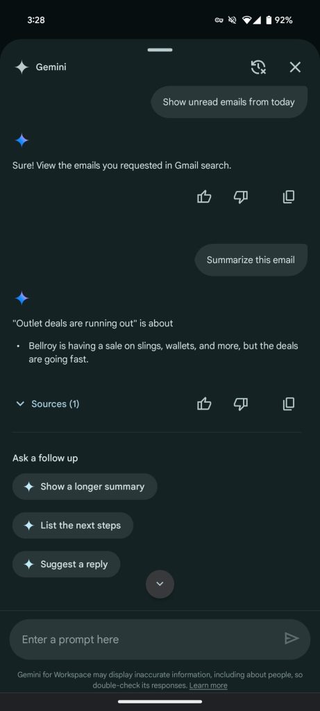 Gemini Q&A panel in Gmail app gets wider availability