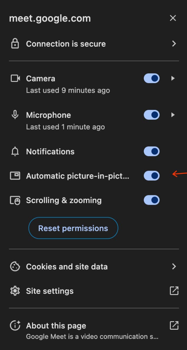 Google Meet will open Picture-in-Picture when you switch tabs