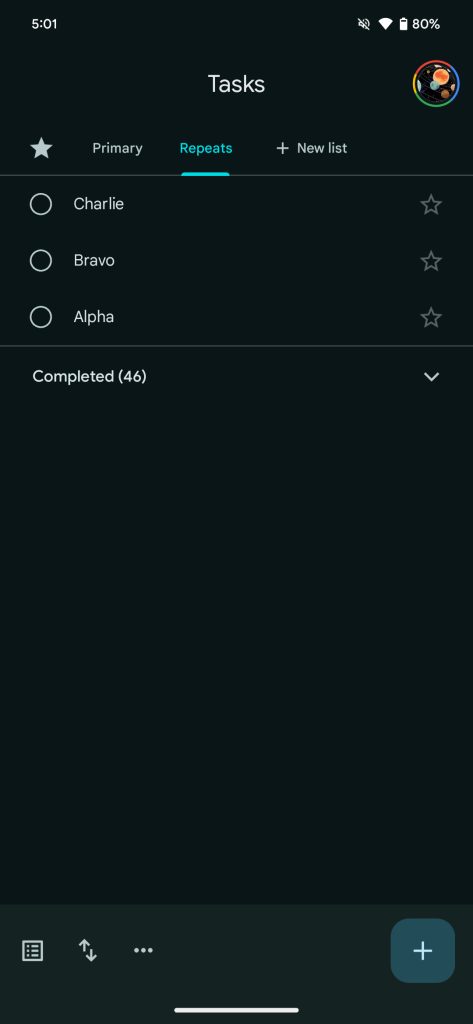 Google Tasks redesign rolls out with cards, drops bottom app bar