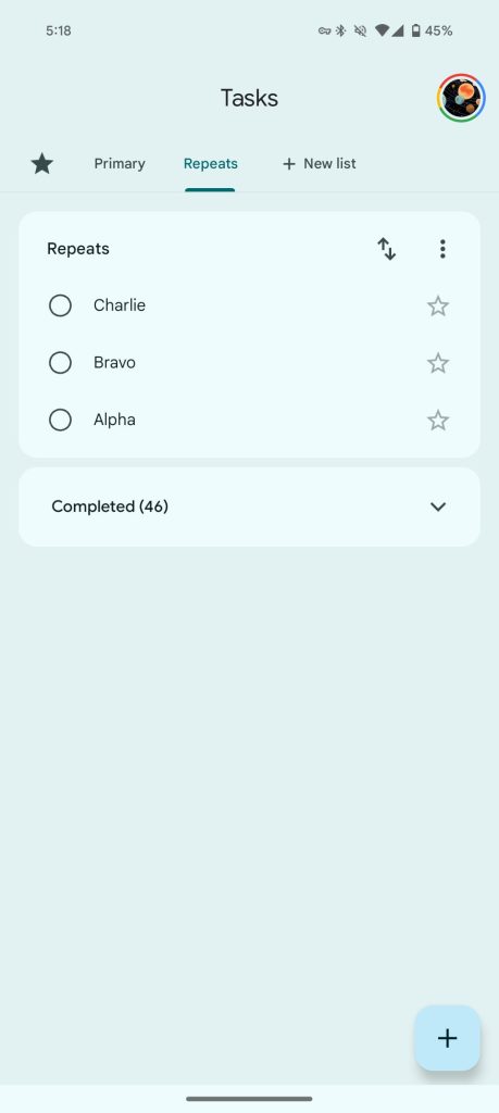 Google Tasks redesign rolls out with cards, drops bottom app bar