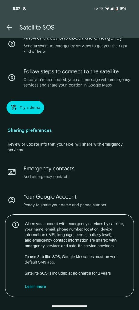 How to officially demo Satellite SOS on the Pixel 9