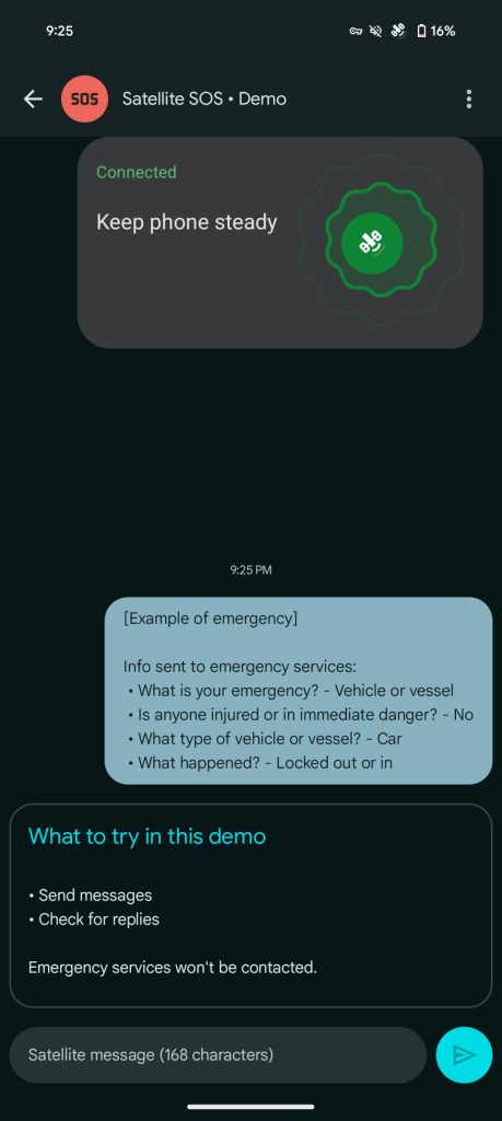 How to officially demo Satellite SOS on the Pixel 9