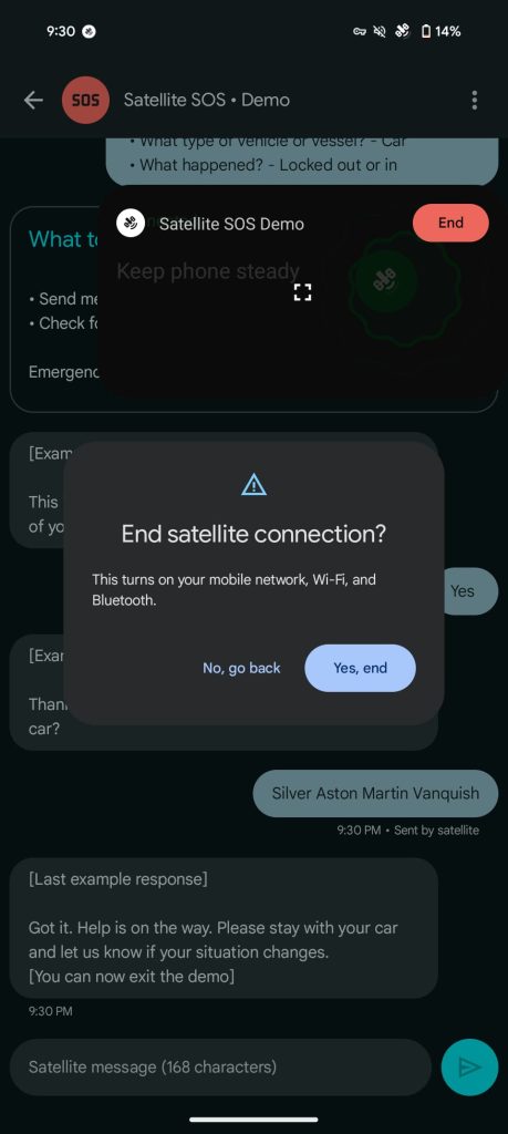 How to officially demo Satellite SOS on the Pixel 9
