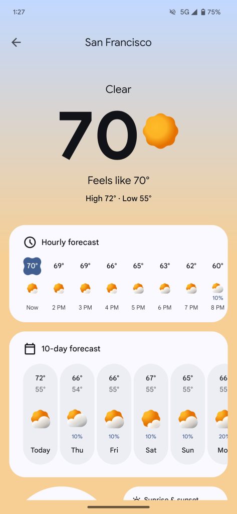 Pixel Weather will have notifications, 'Weather map,' AI summaries
