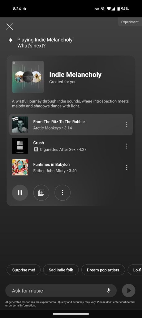 YouTube Music AI conversational radio sees wider testing