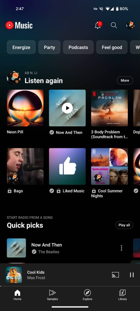 YouTube Music tweaks Home feed design on Android, iOS
