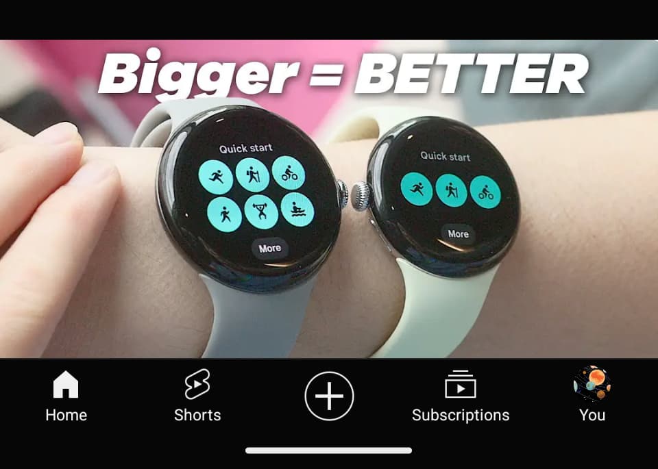 YouTube for Android testing a blurred bottom bar