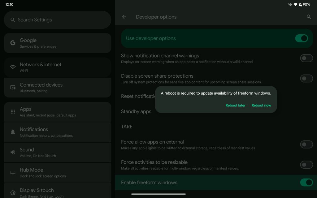 Android 15 QPR1 Beta adds desktop windowing for Pixel Tablet