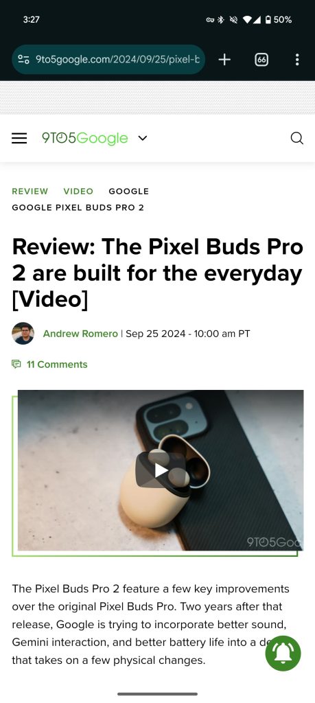 Google Chrome 129 for Android themes the navigation bar