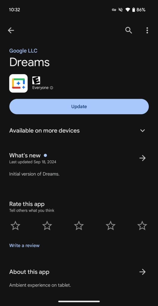 Dreams update for Pixel on Android 15 rolls out via Google Play