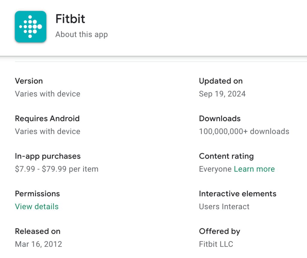 Fitbit app hits 100 million Play Store downloads