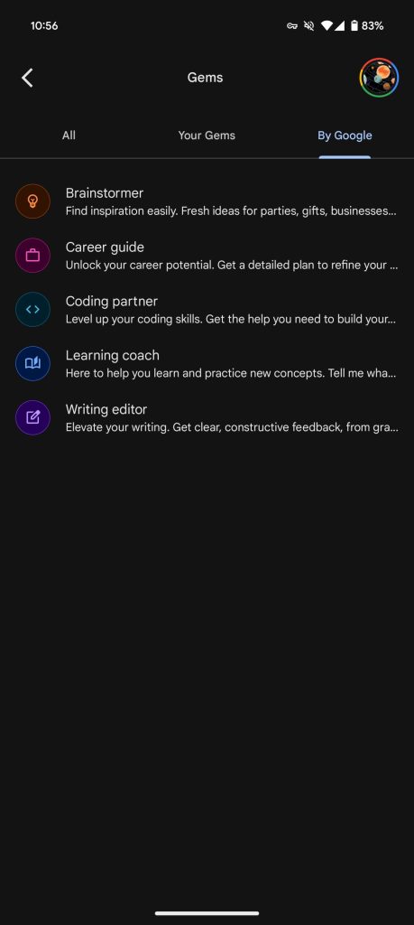Gemini might redesign its homepage, adds Gems to mobile app