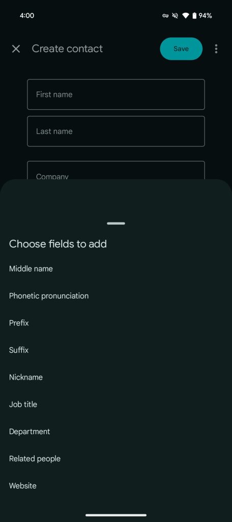 Google Contacts redesigns how you create a new contact