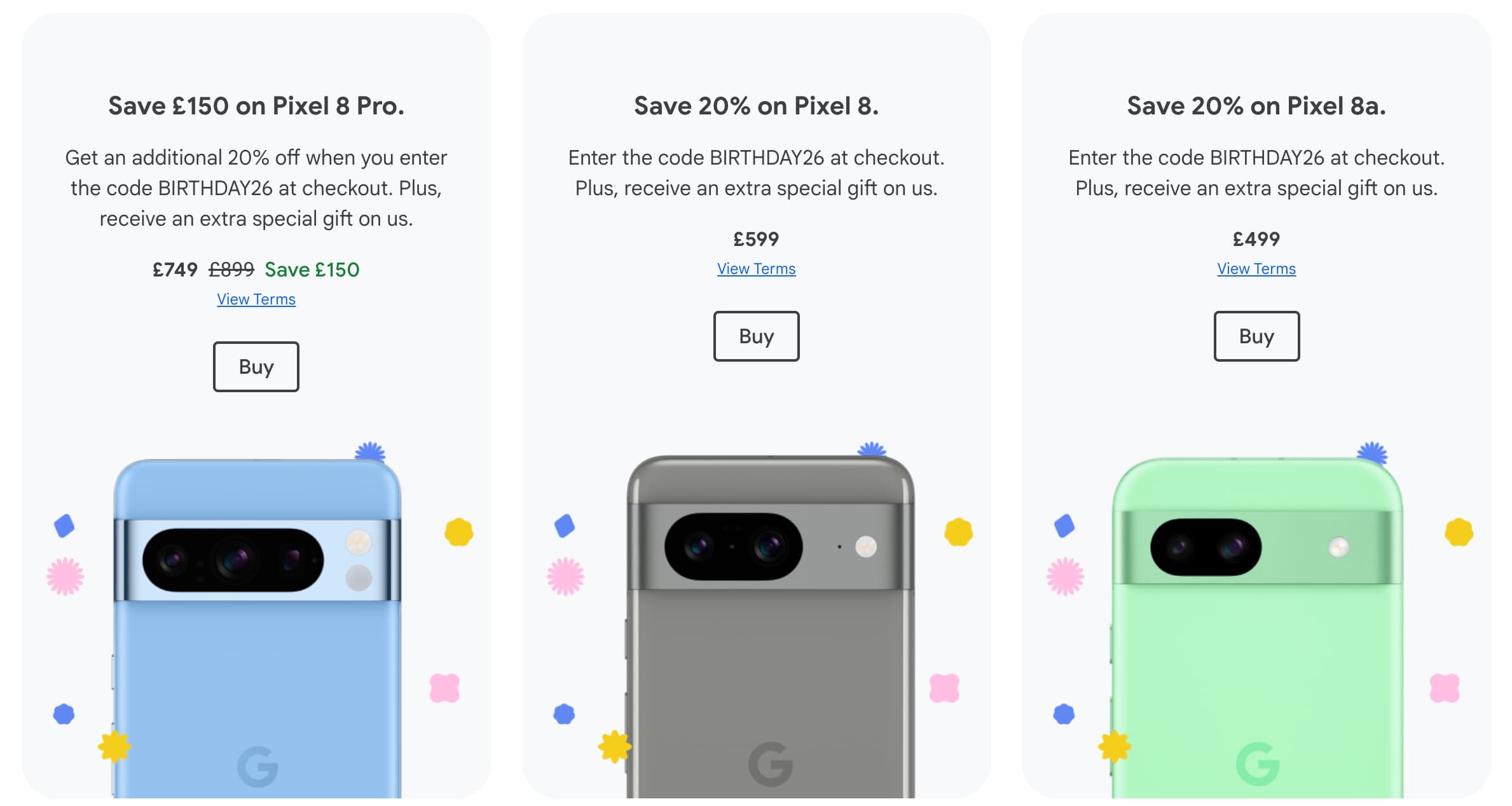 Google Store birthday sale in Europe: Pixel 9 credit, 20% off code