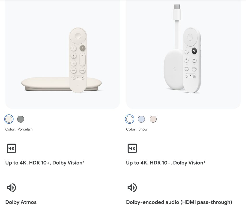 Google Store puts Chromecast with Google TV next to Streamer