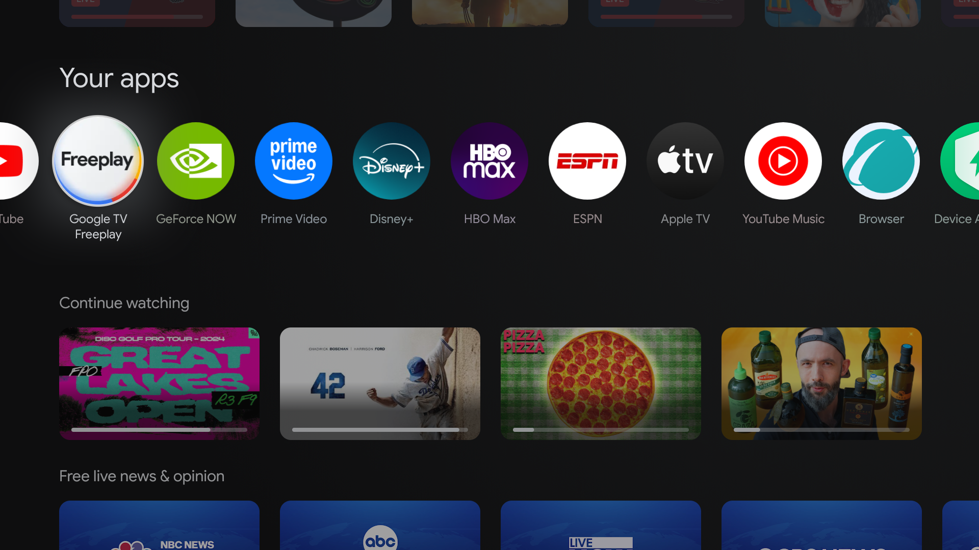 Google TV 'Freeplay' launches as the new home of free channels