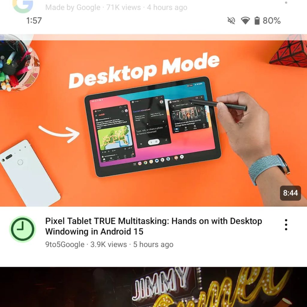 YouTube for Android getting a transparent status bar