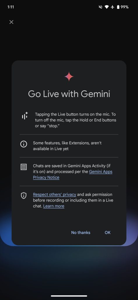 Gemini Live starts going live for free users on Android