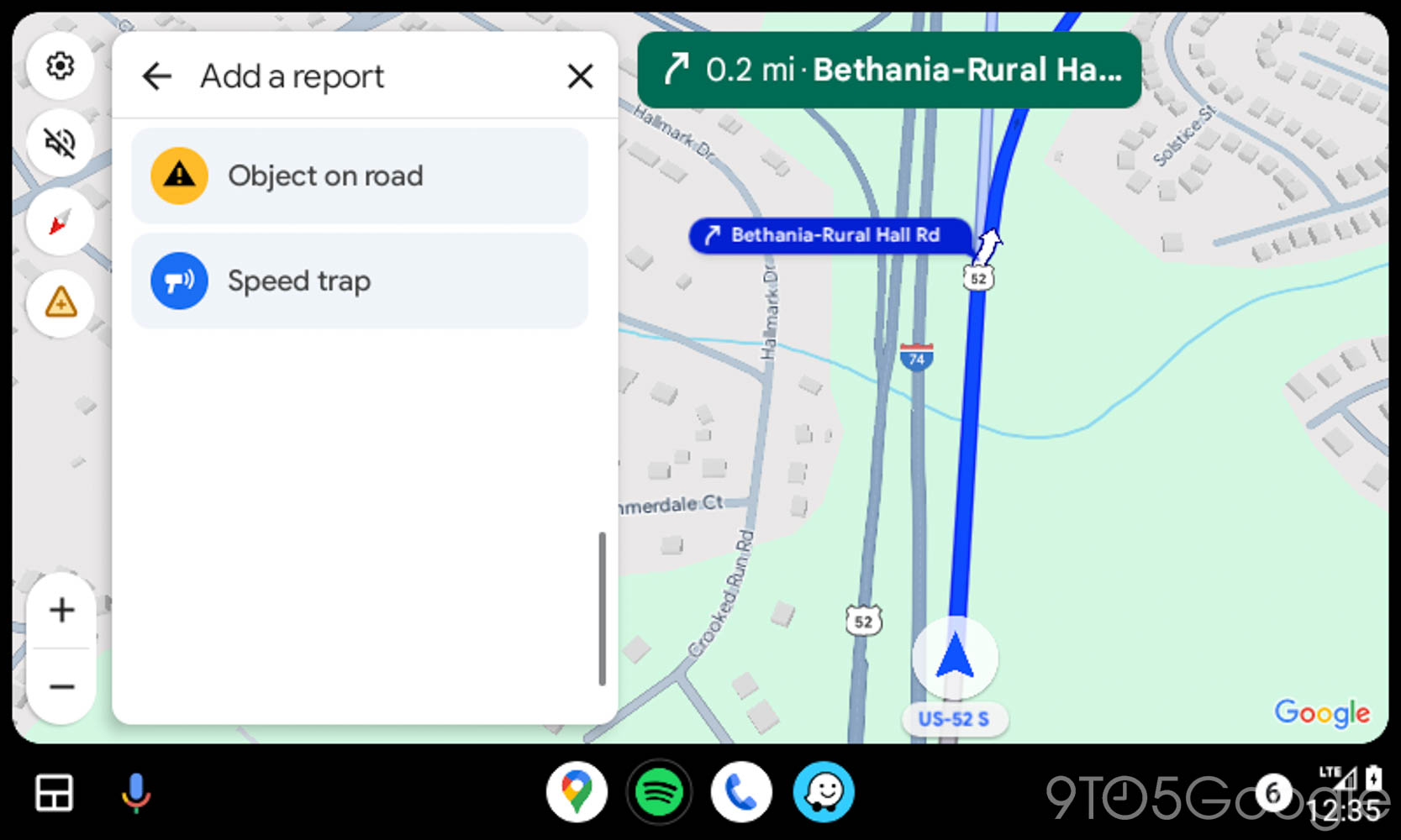 Android Auto is widely rolling out Google Maps incident reporting