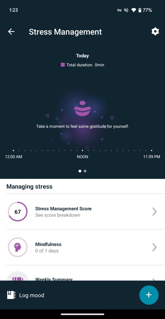 Fitbit redesigns stat pages for Stress management score, Mood