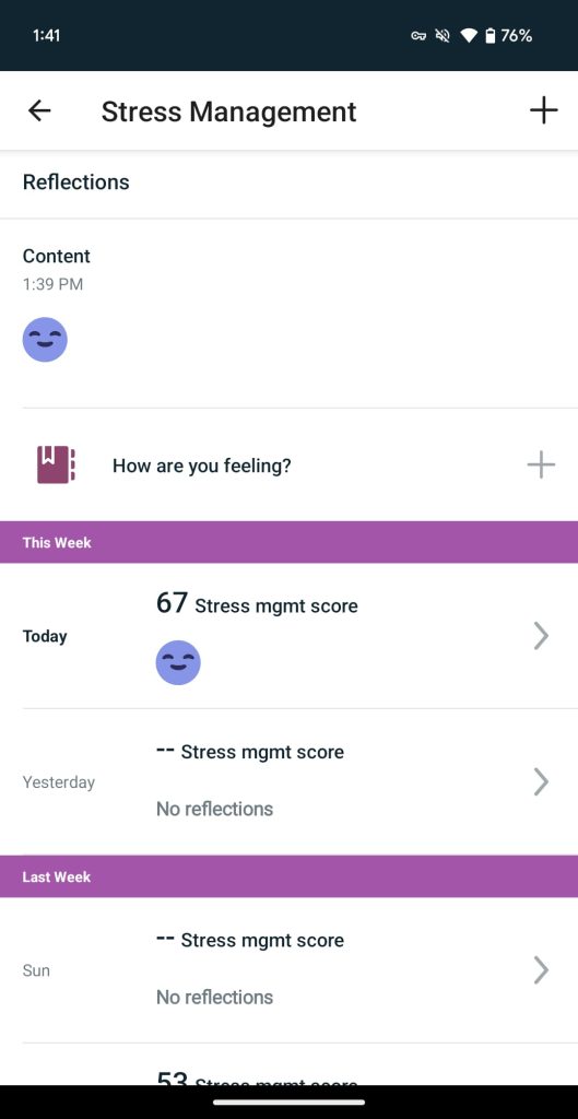 Fitbit redesigns stat pages for Stress management score, Mood