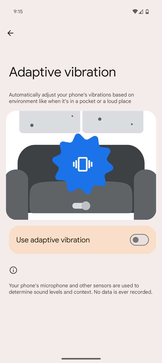 How to turn on Android 15's Adaptive Vibration feature