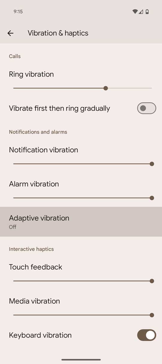How to turn on Android 15's Adaptive Vibration feature