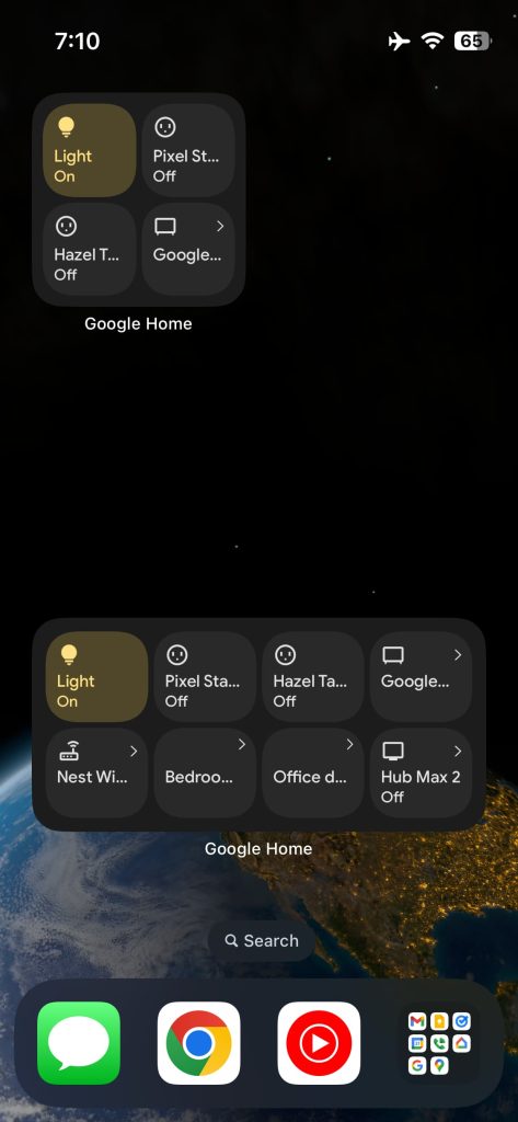 Google Home for iPhone adding Favorites homescreen widget