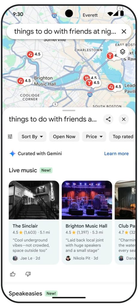 Google Maps getting Gemini search, review summaries, and Q&A