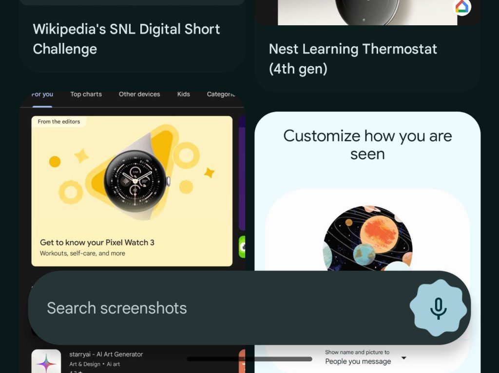 On the mostly familial design of Pixel Screenshots, Studio, and Weather