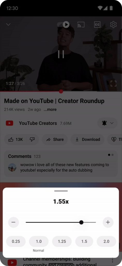 YouTube rolling out new miniplayer, fine playback speed, timer