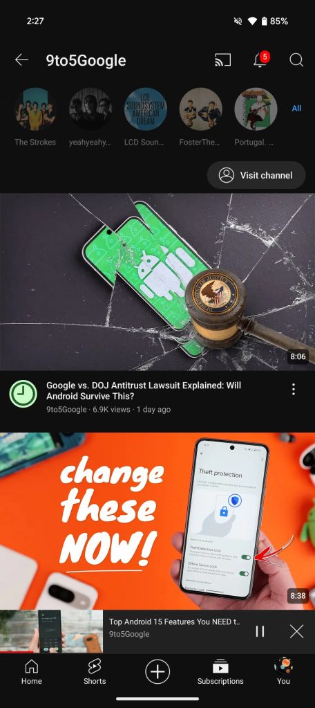 YouTube for Android rolls out new miniplayer, settings redesign