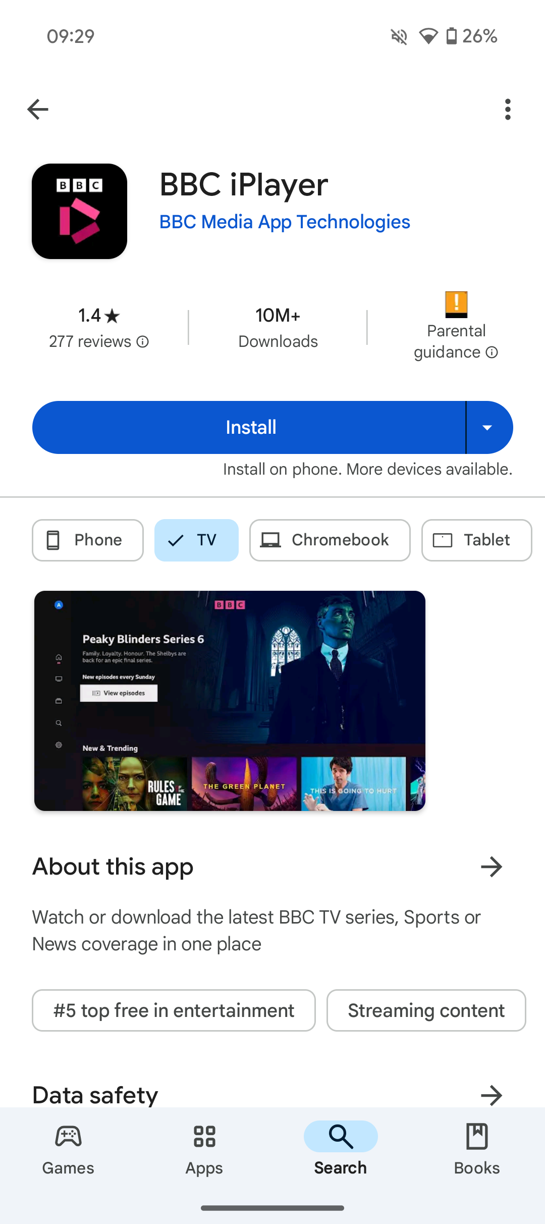 PSA: BBC iPlayer is not yet available on Google TV Streamer
