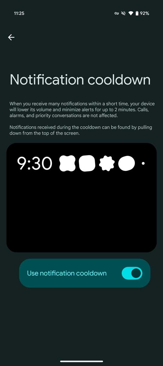 Notification Cooldown tames repeated alerts in Android 16 DP1
