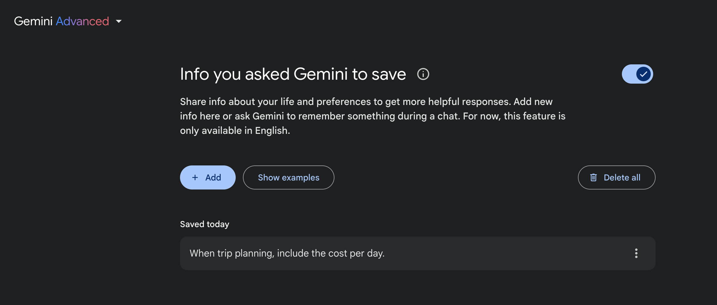 You can now ask Gemini to remember with memory feature
