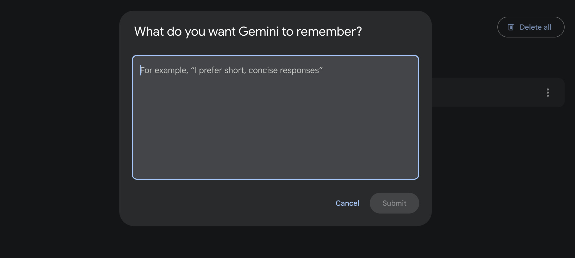 You can now ask Gemini to remember with memory feature