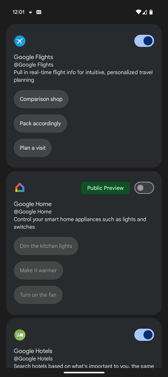 Here's the full list of Gemini extensions and what they can do