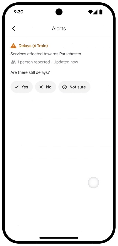 Google Maps will let you report transit delays