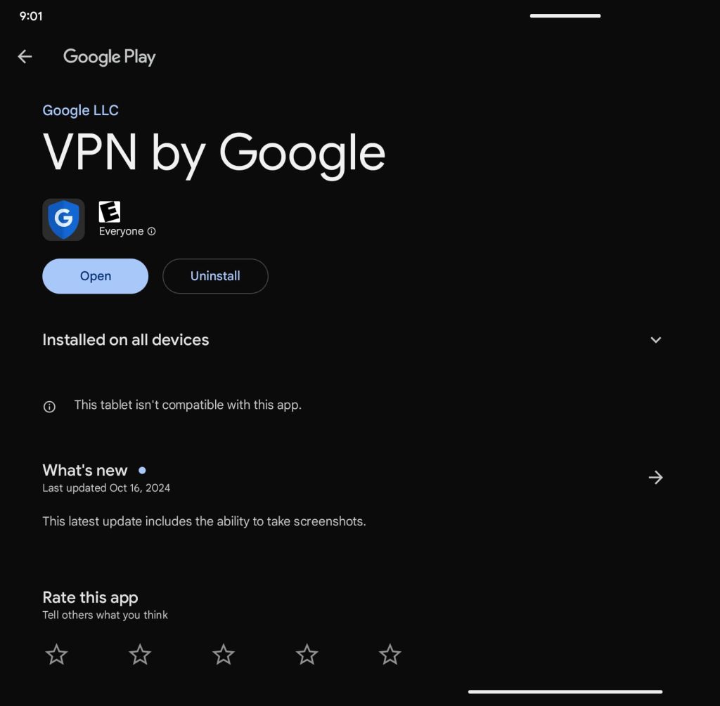 VPN by Google is beginning to work on the Pixel Tablet