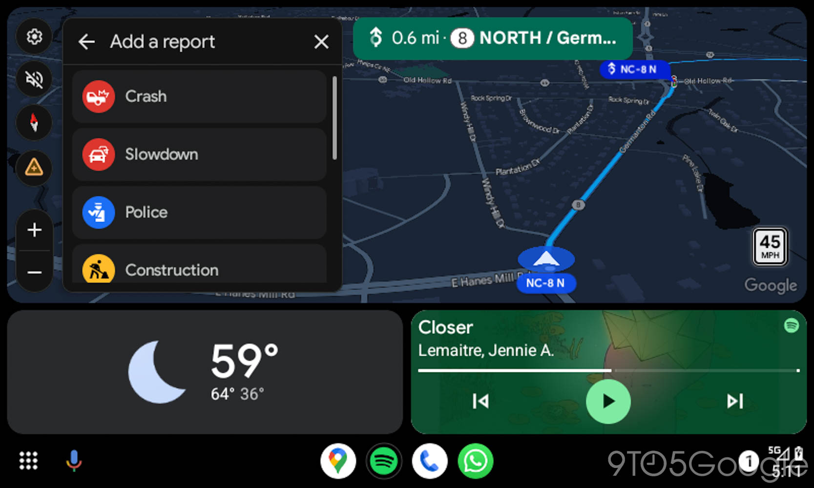Google Maps update on Android Auto makes it easy to report police