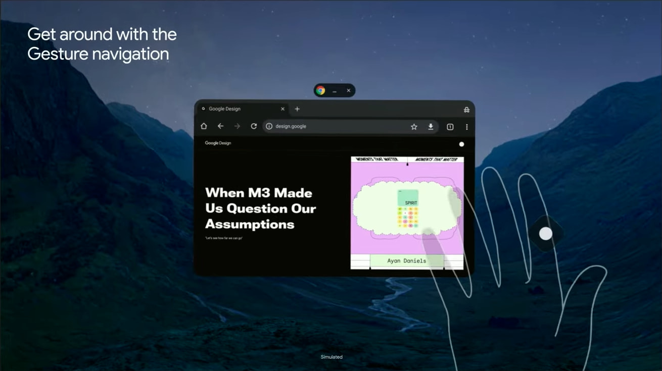 3-button 'Gesture navigation' exists in Android XR