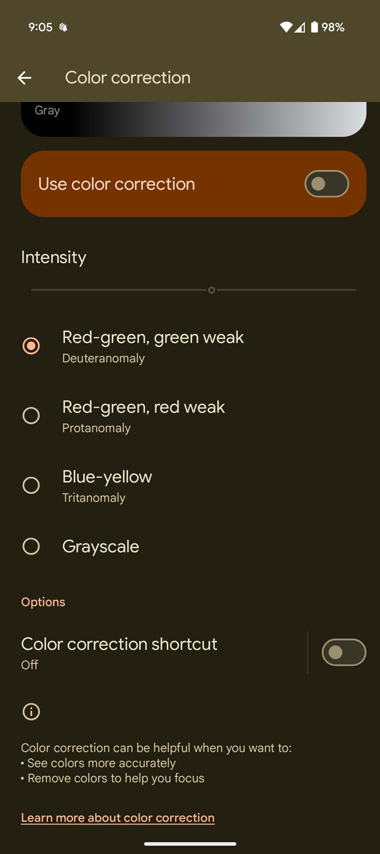 How to use Pixel's color correction tool to adjust for color blindness