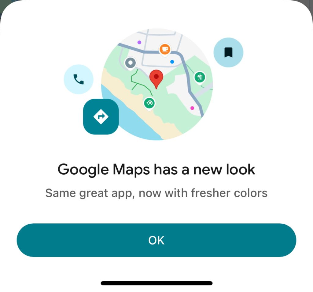 Google Maps rolling out new teal accent color on Android, iOS