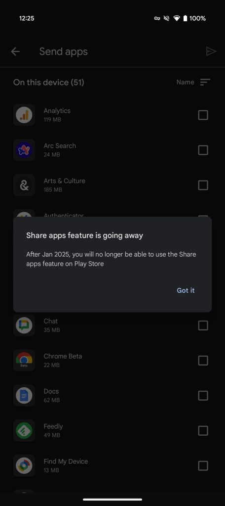 Google Play Store removes P2P 'Share apps' functionality [U]